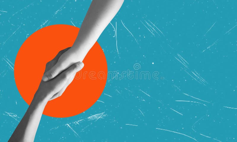 Hands Embrace Each Other, Top View, Copy Space Stock Photo - Image of ...