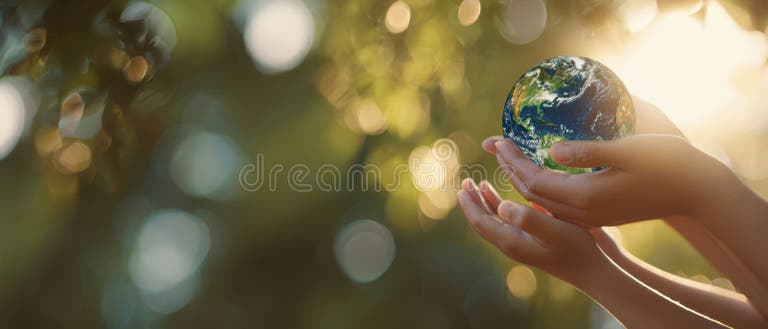 The Hands Embracing the Earth in a Moment of Hope and Unity. AI ...