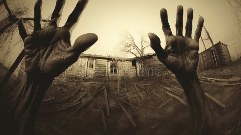 A Group of Hands Reaching Out of the Ground Stock Illustration ...