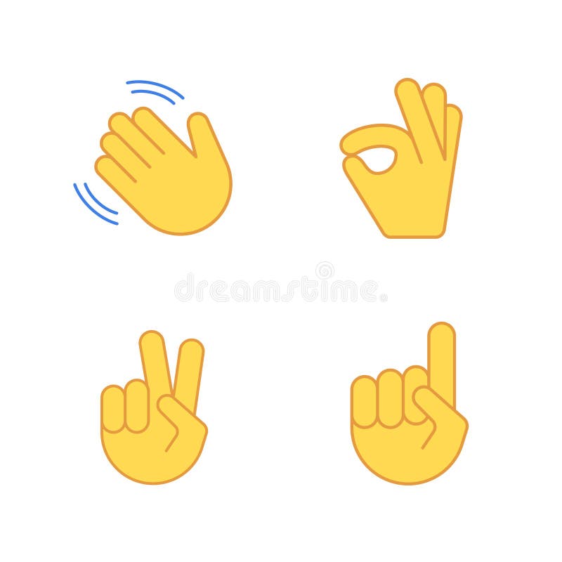 Hands Emoji Applause Emoticon Cartoon Set. Vector Okay Hello Emoji ... Hands Emoji Applause Emoticon Cartoon Set. Vector Okay Hello Emoji ...