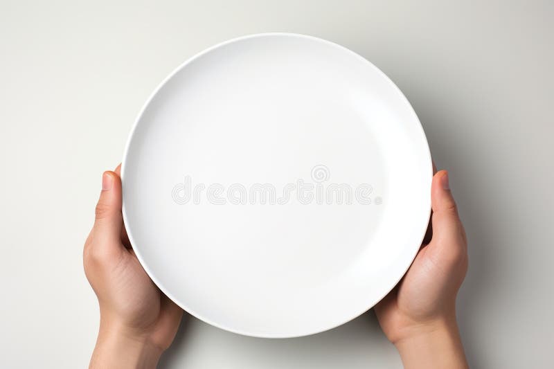 Hands and Empty Plate Isolated on White Background. Generative Ai Stock ...