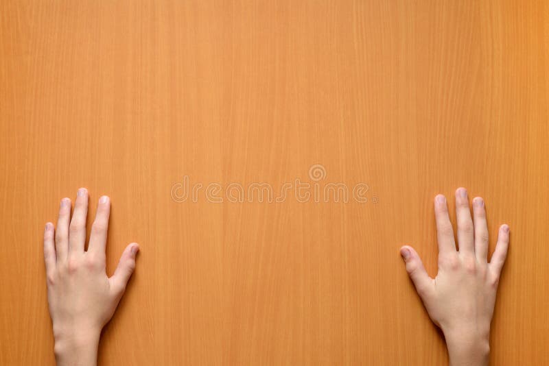 Hands on empty table stock photo. Image of wooden, tabletop - 113185448