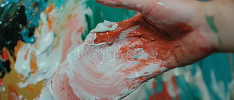 Exploring Creativity through Finger Painting with Vibrant Colors and ...