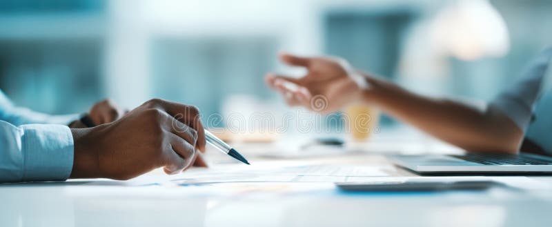 The Hands Engaged in Thoughtful Business Discussion at a Meeting Table ...