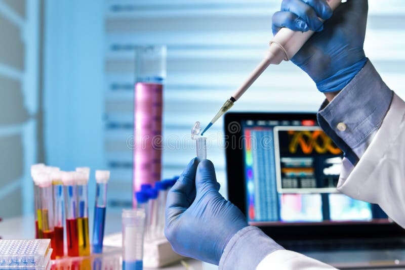 Biochemical Engineer Working in a Laboratory Experiment Stock Image ...