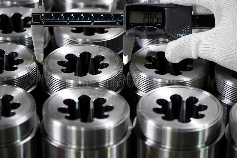 Hands of an Engineer Measures a Metal Part with a Digital Vernier ...
