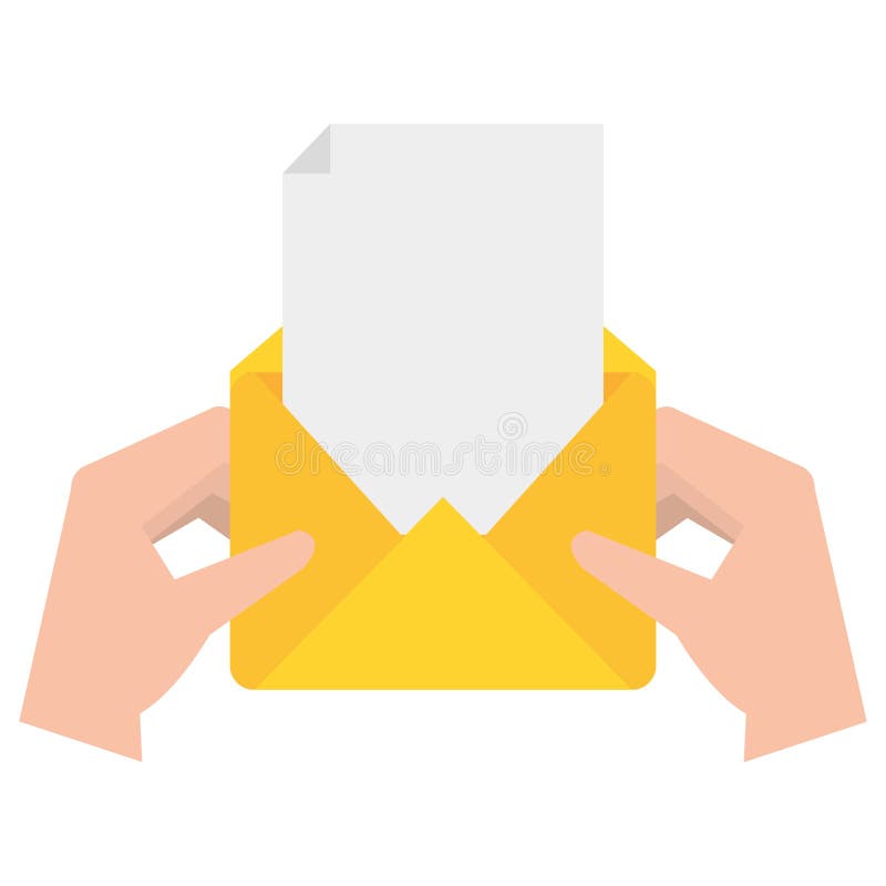 Hands with envelope mail stock vector. Illustration of hand - 144266854
