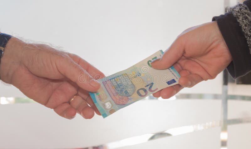 Hands Exchange Rubles for Dollars. People Exchange Currency, Hands ...