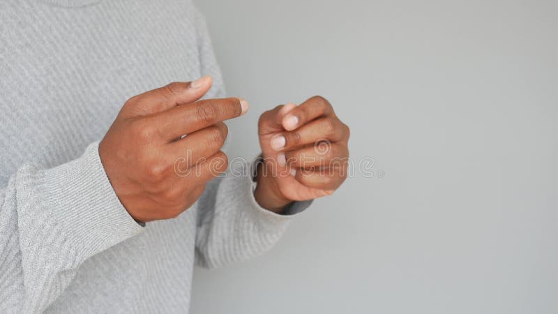 Hands Expressing Ideas during a Conversation in a Neutral Setting Stock ...