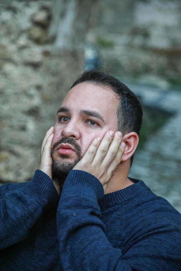 Hands on the Face after the Lose of Hope Stock Photo - Image of ...