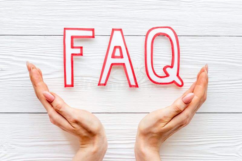 Hands with Faq - Frequently Asked Questions - Paper Letters, Top View ...