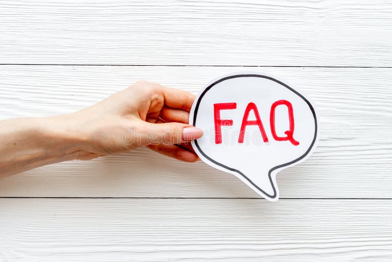 Hands with Faq - Frequently Asked Questions - Text on Paper Bubble ...