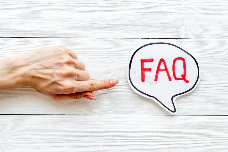 Hands with Faq - Frequently Asked Questions - Text on Paper Bubble ...