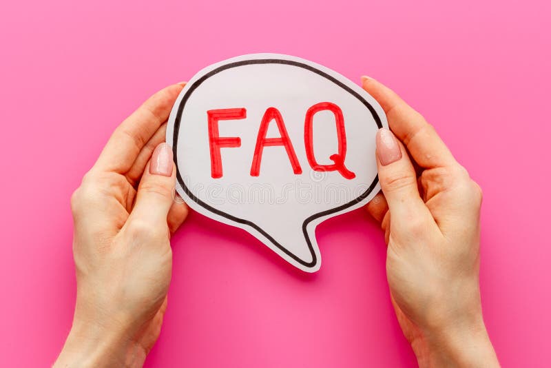 Hands with Faq - Frequently Asked Questions - Text on Paper Bubble ...