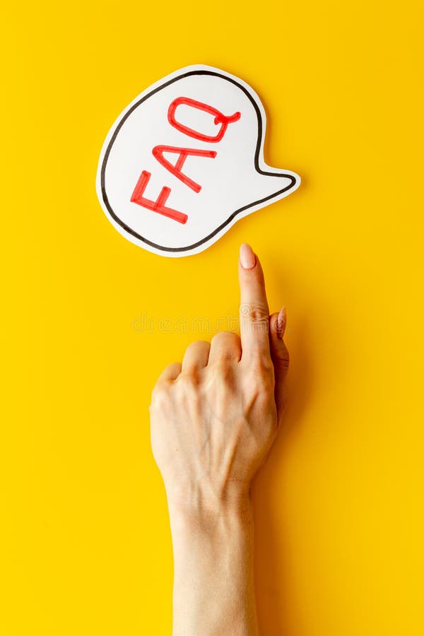 Hands with Faq - Frequently Asked Questions - Text on Paper Bubble ...