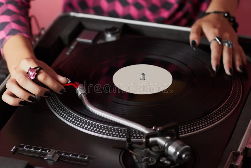 Hands Of Female Hip-hop DJ Scratching Stock Photo - Image of spinning ...