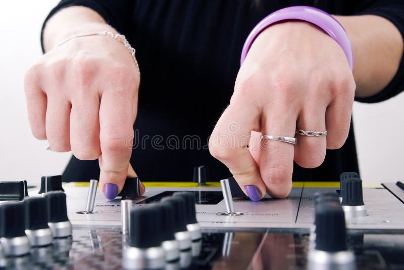 Hands of female DJ playing stock photo. Image of entertainment - 17120886
