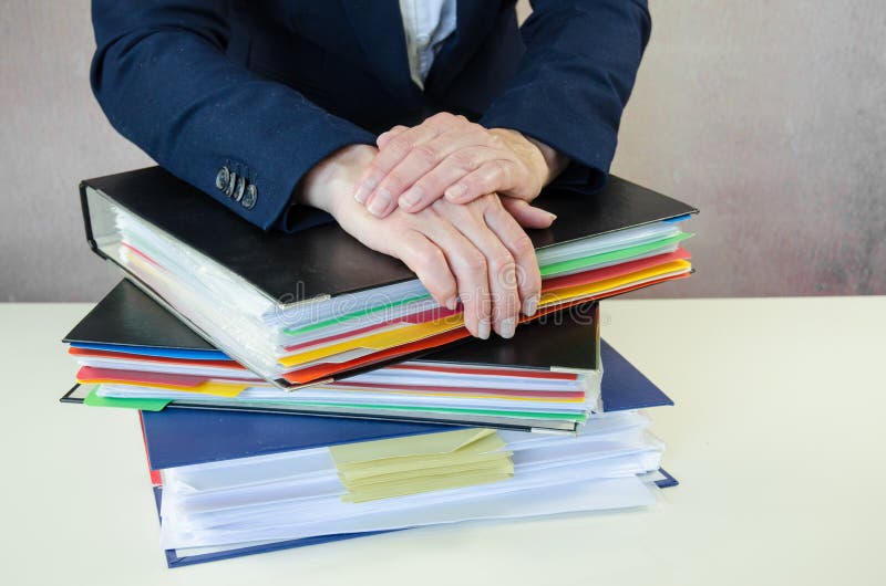 Hands and files stock image. Image of businesswoman, stressed - 55471545
