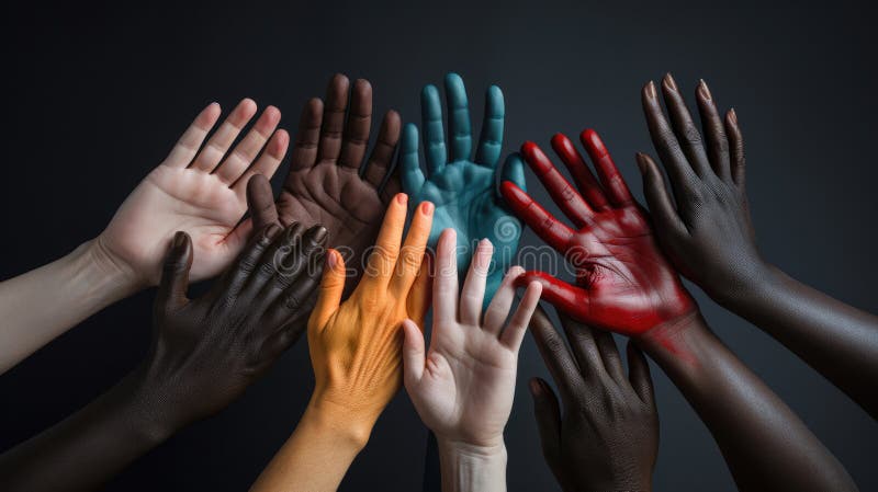 Hands and Fingers of People Forming the Concept of Multiculturalism ...