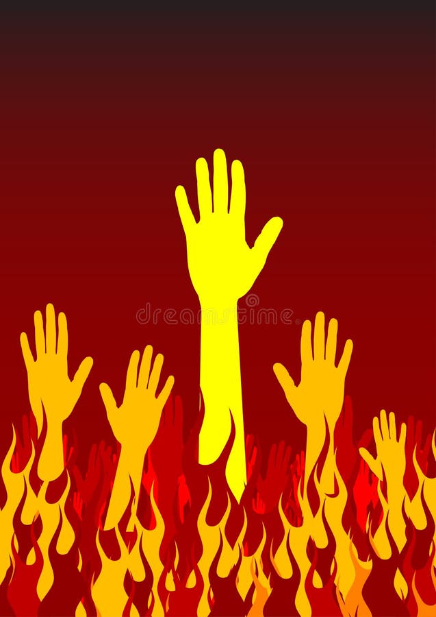Hands and fire stock vector. Illustration of color, summer - 4459924