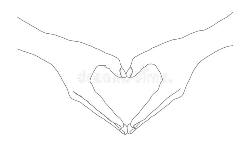 The Hands are Folded in the Form of a Heart Stock Vector - Illustration ...