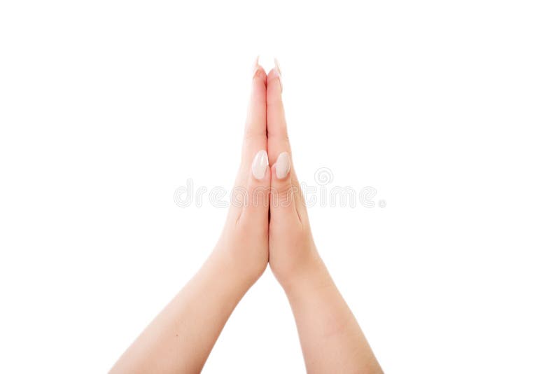 Hands Folded in Namaste Prayer Isolated. Female Hands Pray Show Hope ... Hands Folded in Namaste Prayer Isolated. Female Hands Pray Show Hope ...
