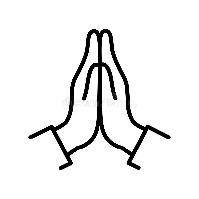 Prayer Request Icon Muslim Man Praying Line Icon. Linear Style Sign