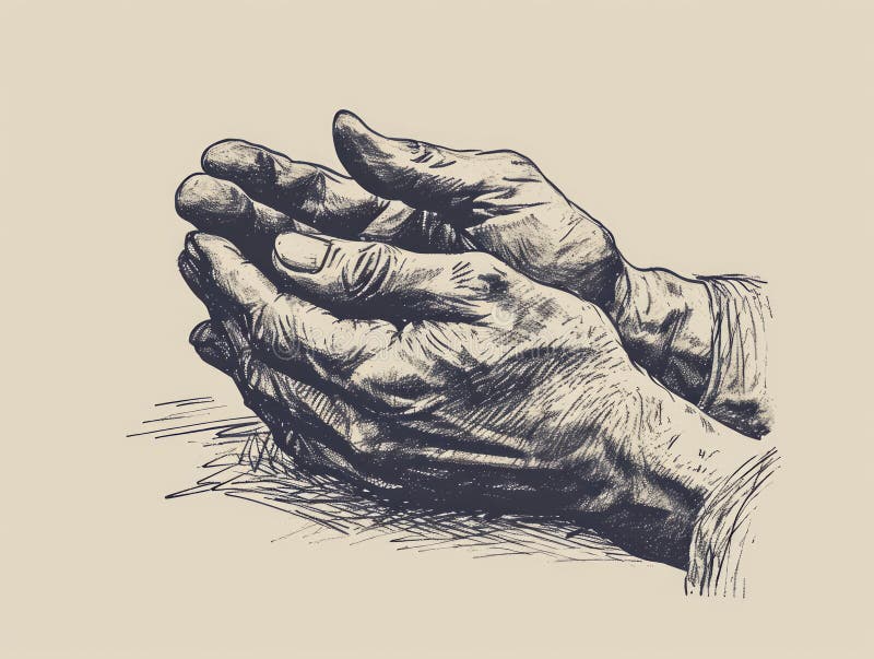 Hands Folded in Prayer. Praying Hands. Illustration Stock Illustration ...