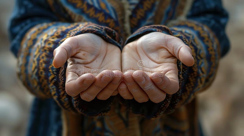 Hands Folded in Prayer during a Religious Ceremony Stock Illustration ...