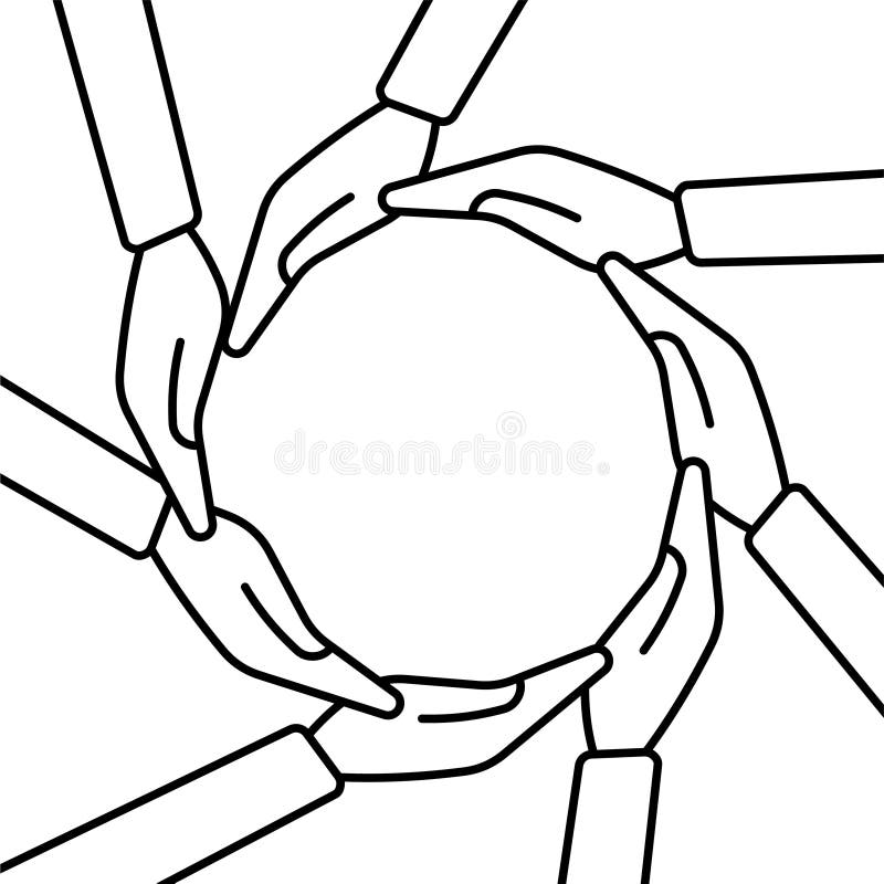 Hands Form a Circle. Flat Illustration. Friendship and Unity Concept ...