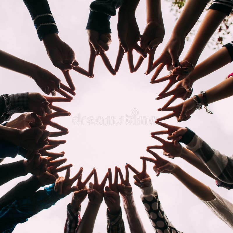 Hands form a circle stock photo. Image of love, cheerful - 79197430