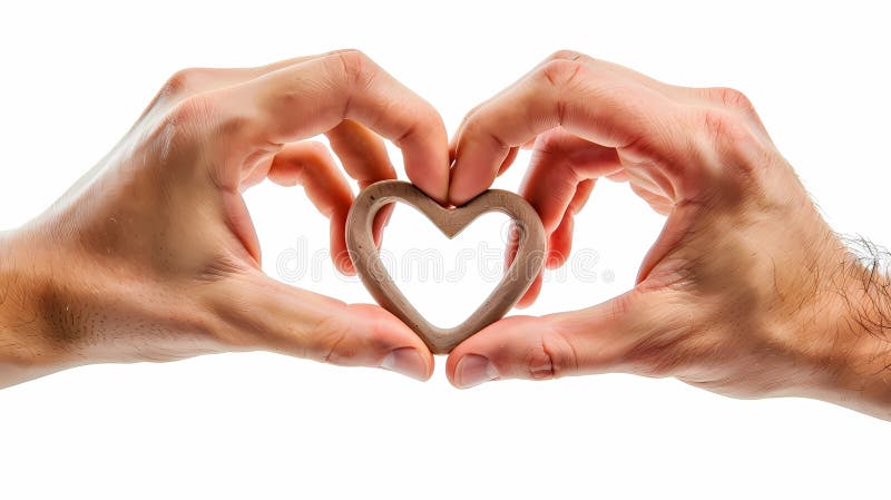 Hands in the Form of a Heart Isolated on a White Background, Generative ...
