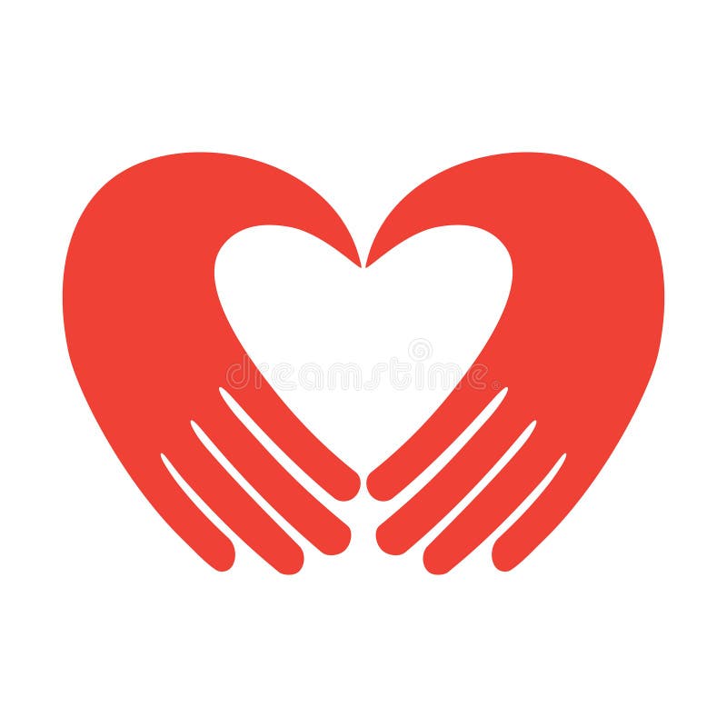 Hands in the Form of Heart Vector Love Help Stock Vector - Illustration ...