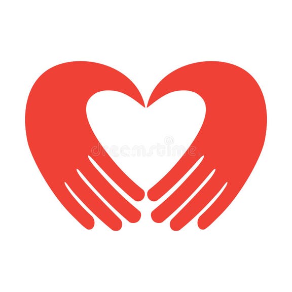 Hands in the Form of Heart Vector Love Help Stock Vector - Illustration ...