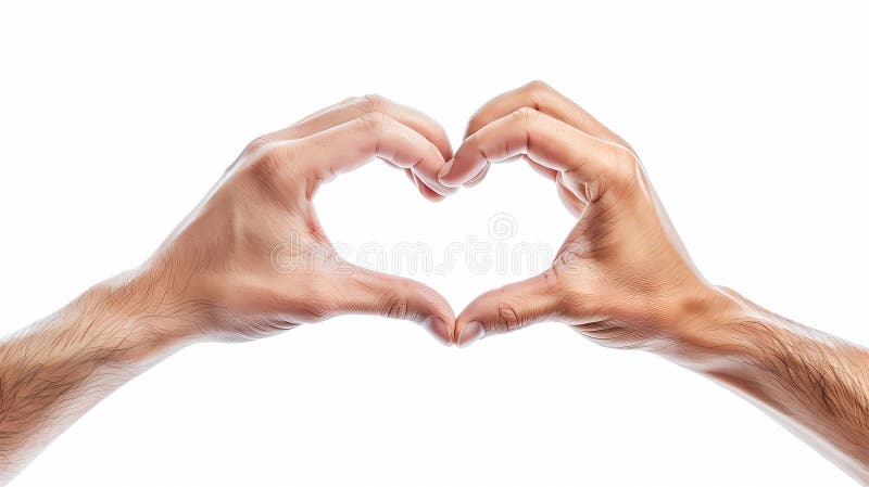 Hands in the Form of Heart on a White Background, Generative AI ...