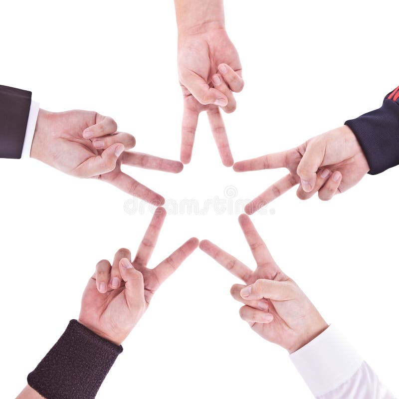 Five hands building a star stock image. Image of mankind - 11770471