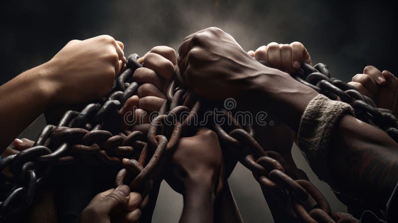 Hands Forming a Chain, Symbolizing the Strength of Community Stock ...