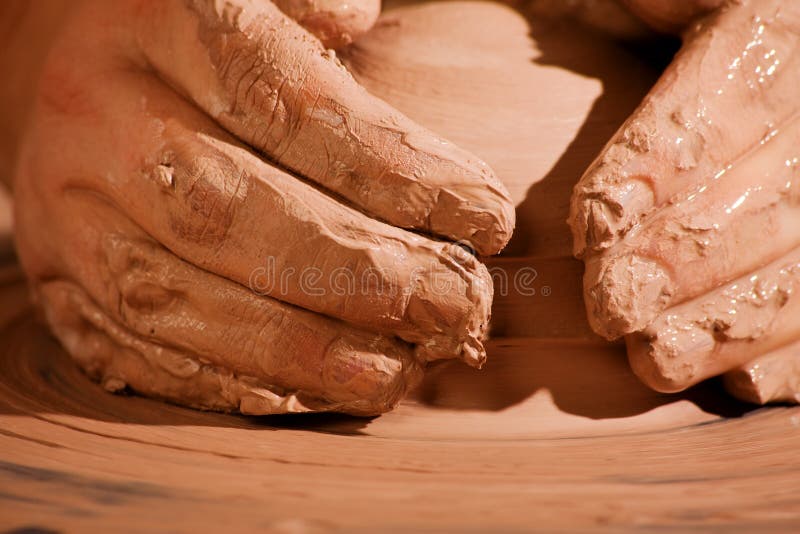 Hands forming clay stock photo. Image of artist, rotate - 12658050