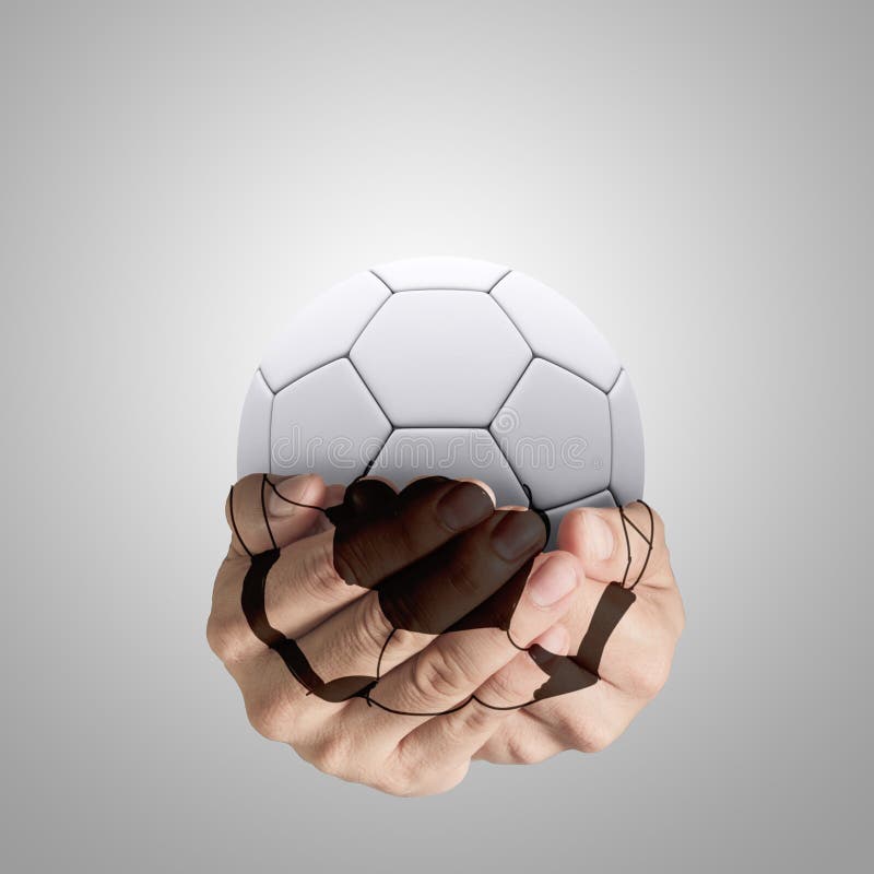 Hands forming a football stock image. Image of allegory - 24923643