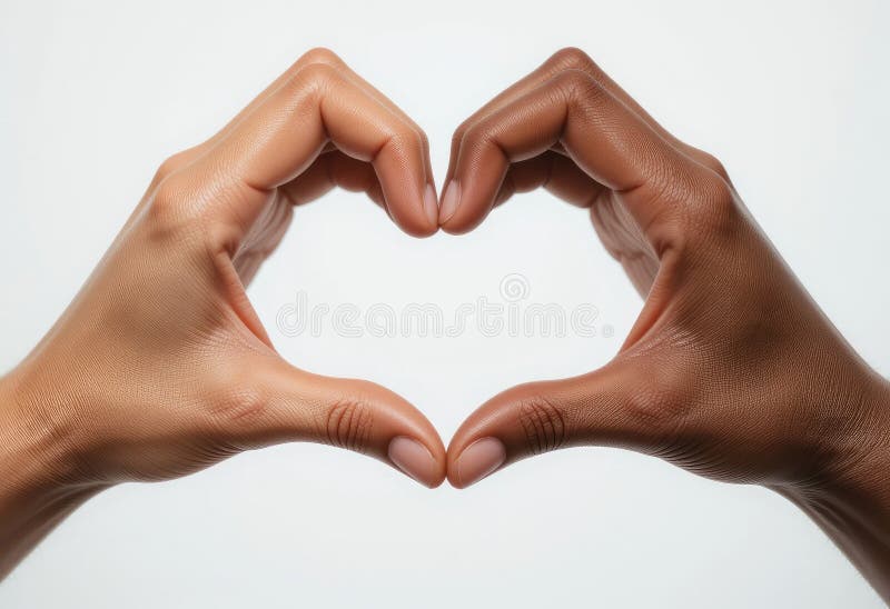 Hands Forming Heart Shape Diverse Skin Tones Representing Love and ...