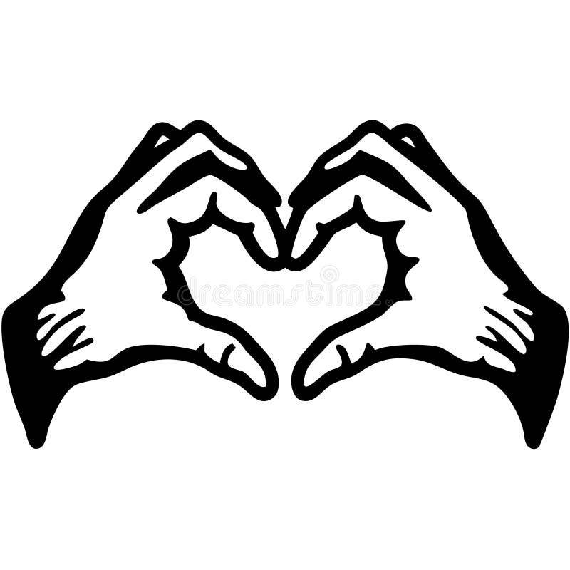 Hands Forming Heart Shape Gesture Symbolizing Love and Unity Vector ...