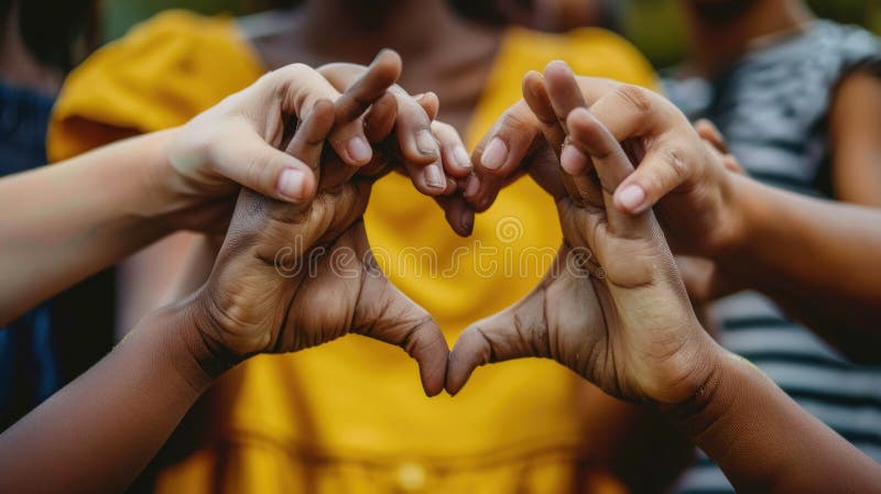 Hands Forming Heart Shape Outdoors Unity, Friendship, Love, and ...