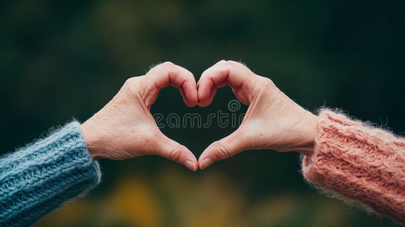 Hands Forming Heart Shape Symbolize Love and Connection Showcasing Two ...
