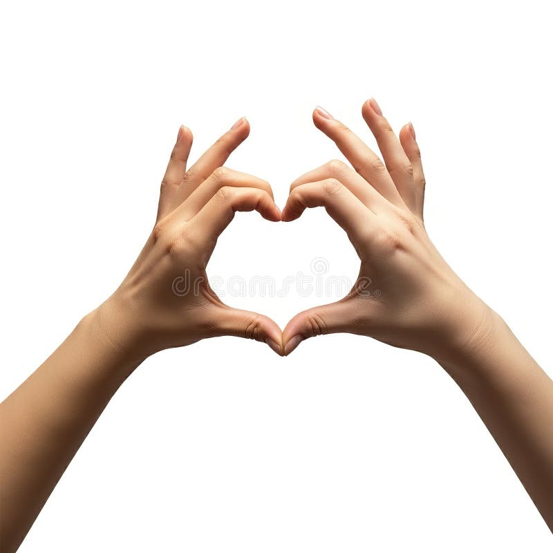 Hands Forming a Heart Shape, Symbolizing Love and Affection, Isolated ...