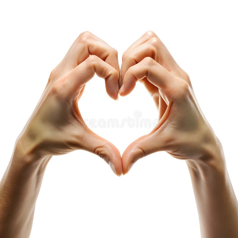 Hands Forming a Heart Shape on a White Background Stock Illustration ...