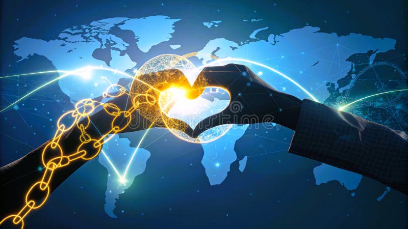 Hands Forming Heart Shapes, Symbolizes Collaboration or Unity. Stock ...