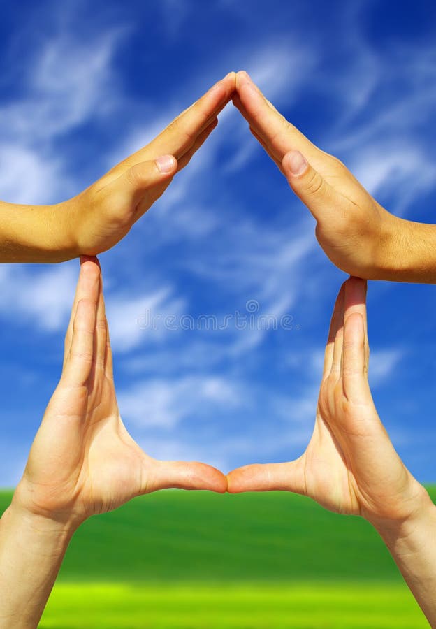 Hands Forming House Symbol stock image. Image of people - 6879685