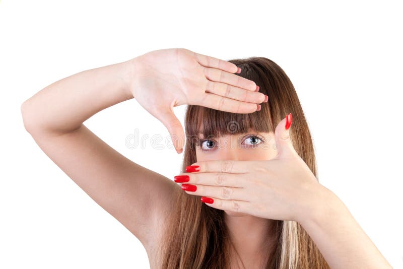 Hands frame stock image. Image of beautiful, brunette - 22699875