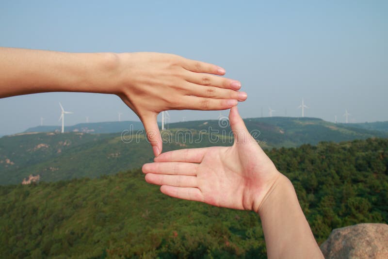 Hands framing stock photo. Image of frame, hand, green - 56671648