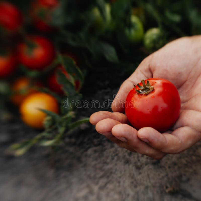 Hands with Freshly Harvested Tomatoe Stock Image - Image of diet ...